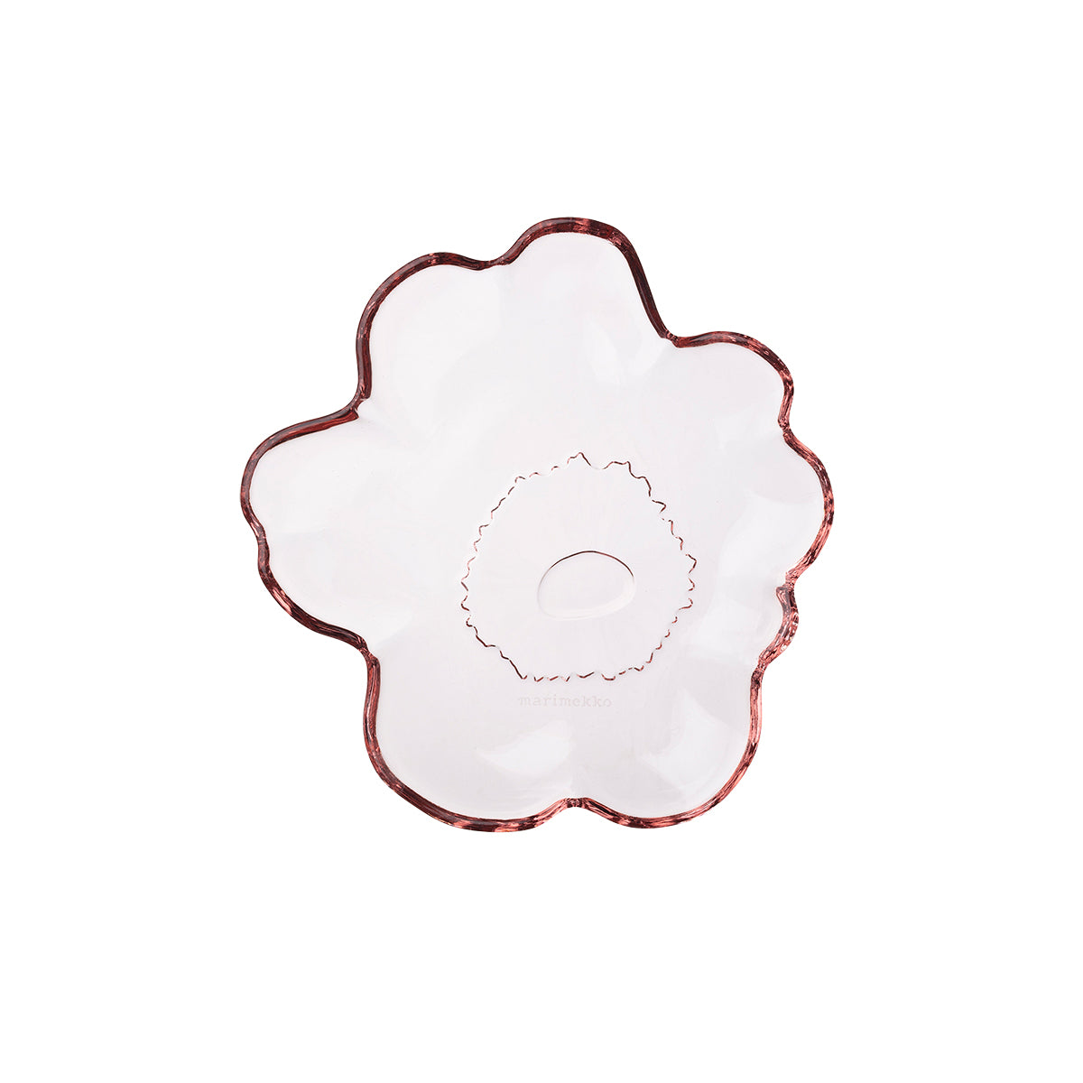 Marimekko Unikko Shape Pink Glass Snack Plate - Marimekko Plates ...