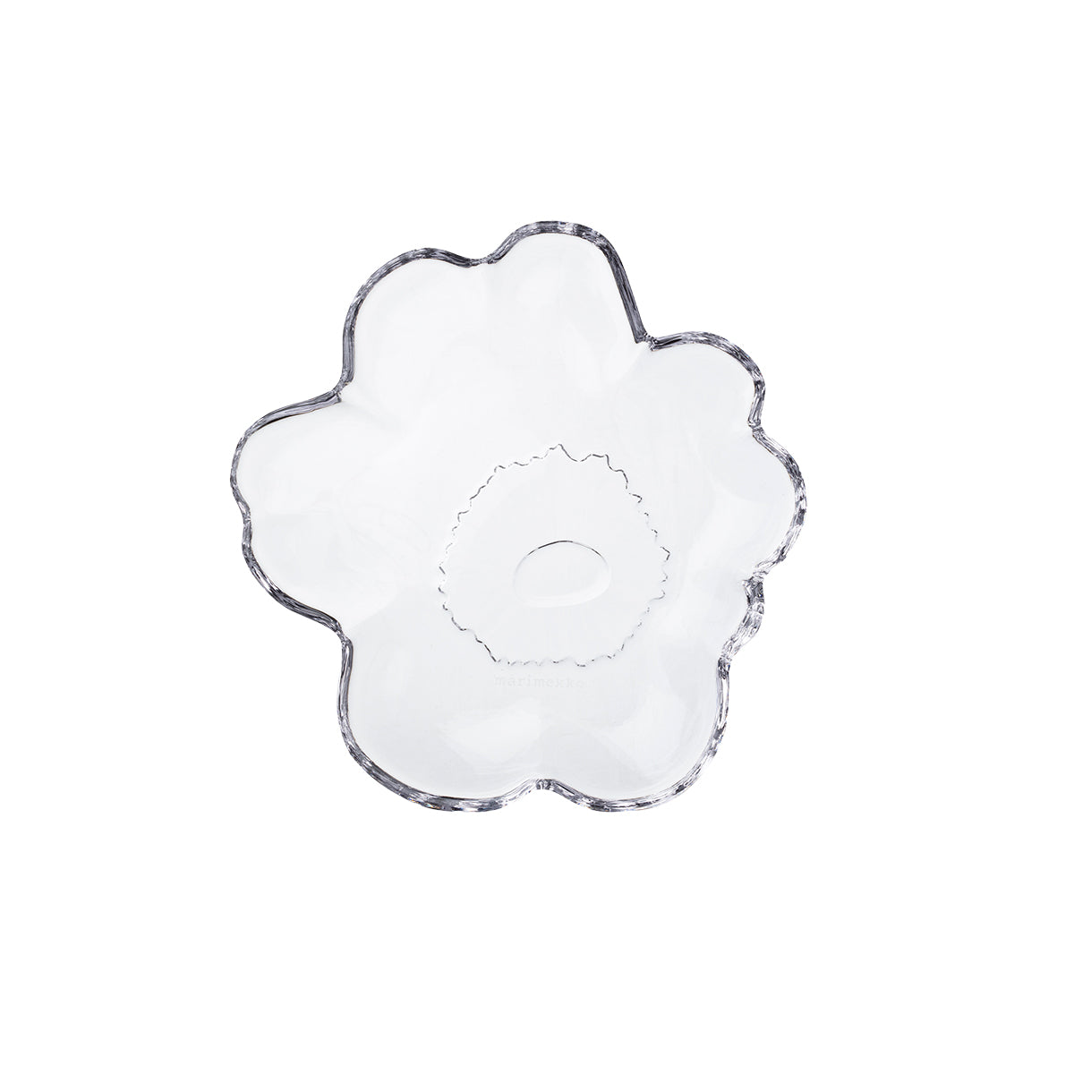 Marimekko Unikko Shape Clear Glass Snack Plate - Marimekko Plates ...
