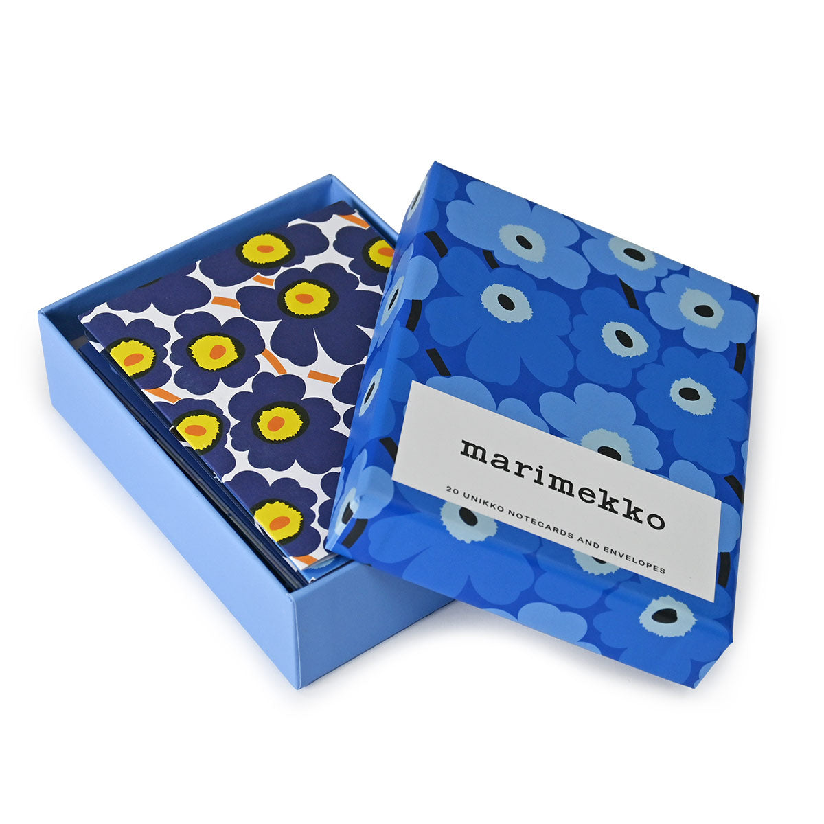 Marimekko Unikko Blue Note Cards with Envelopes - Marimekko Stationery ...