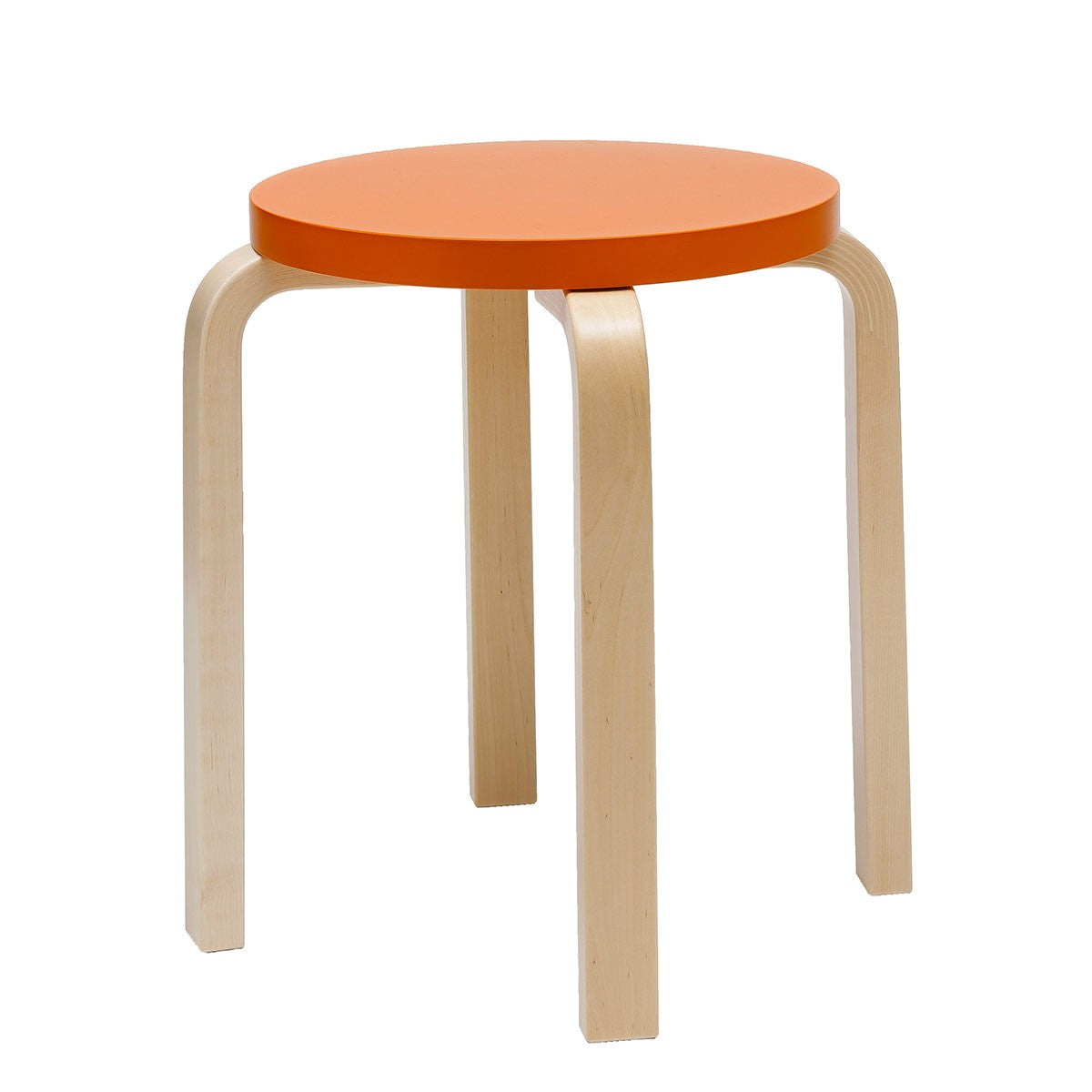 Artek Alvar Aalto Anniversary Stool E60 - Four Legged Stool - Orange ...